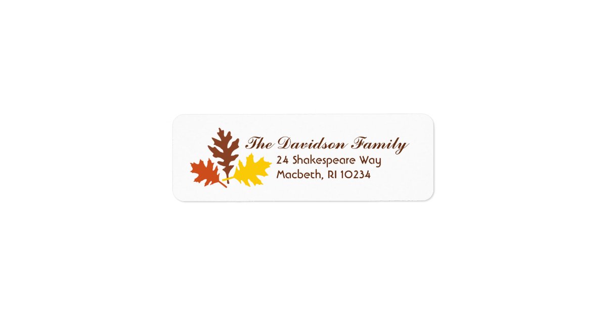 Autumn Leaves Address Label | Zazzle