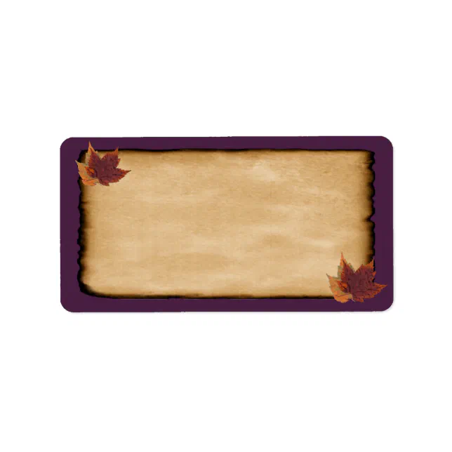 Autumn Leaves, Aged Paper LOOK Blank Address Label | Zazzle