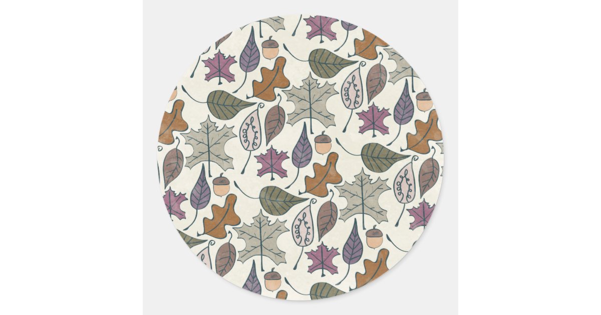 Autumn Leaves and Acorns Stickers | Zazzle