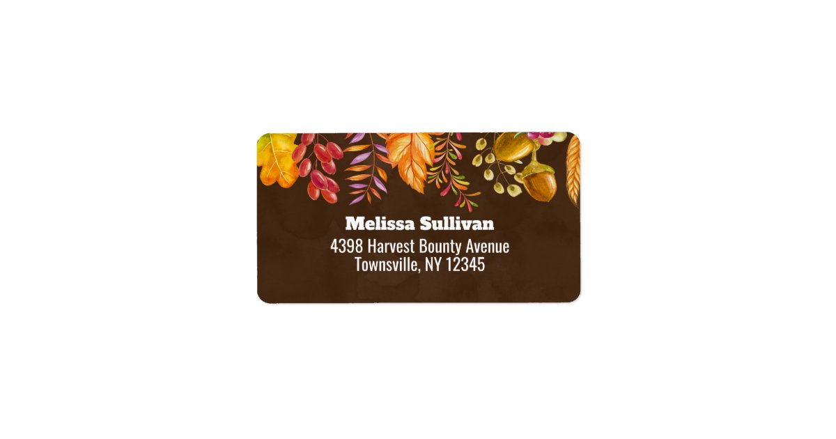 Autumn Leaves and Foliage Border Label | Zazzle
