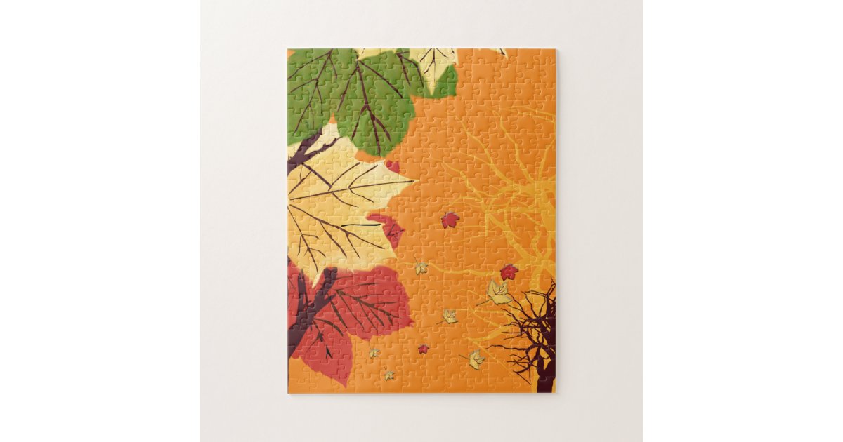Autumn Leaves At Sunset Jigsaw Puzzle | Zazzle