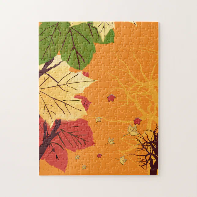 Autumn Leaves At Sunset Jigsaw Puzzle | Zazzle