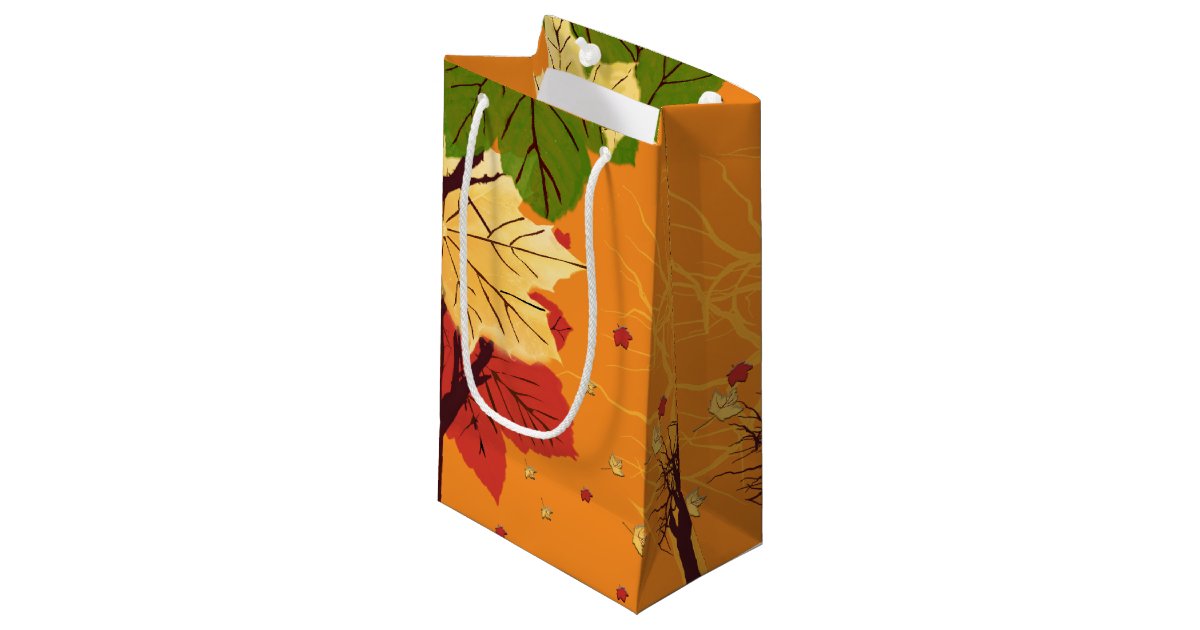 Autumn Leaves At Sunset Small Gift Bag | Zazzle