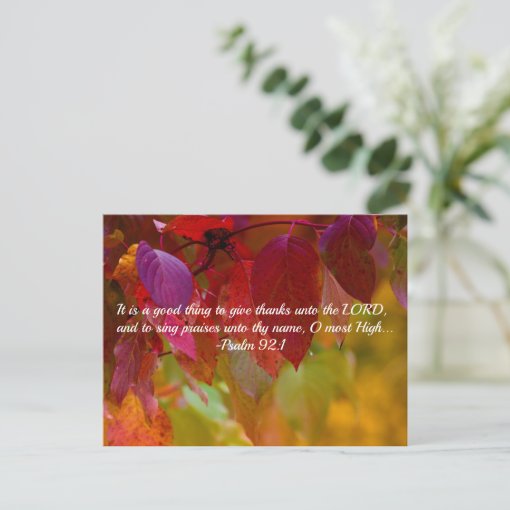 Autumn Leaves Christian Bible Verse Psalms Postcard | Zazzle