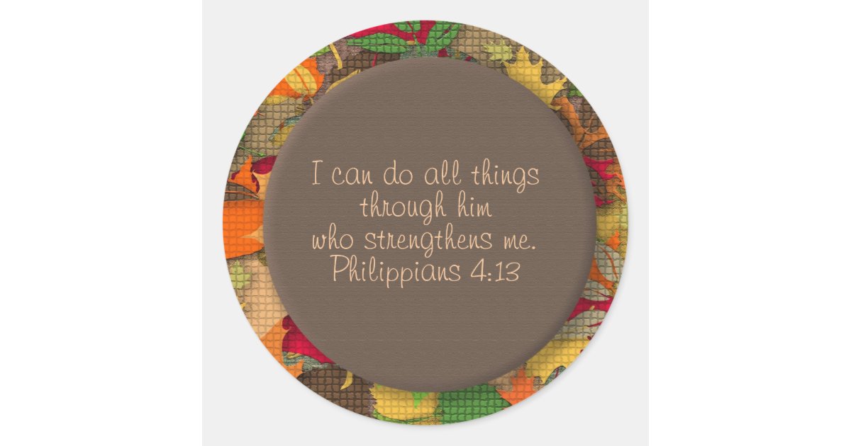 Autumn Leaves Christian Bible Verse Sticker | Zazzle