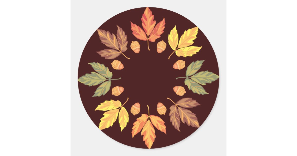 Autumn Leaves Classic Round Sticker | Zazzle