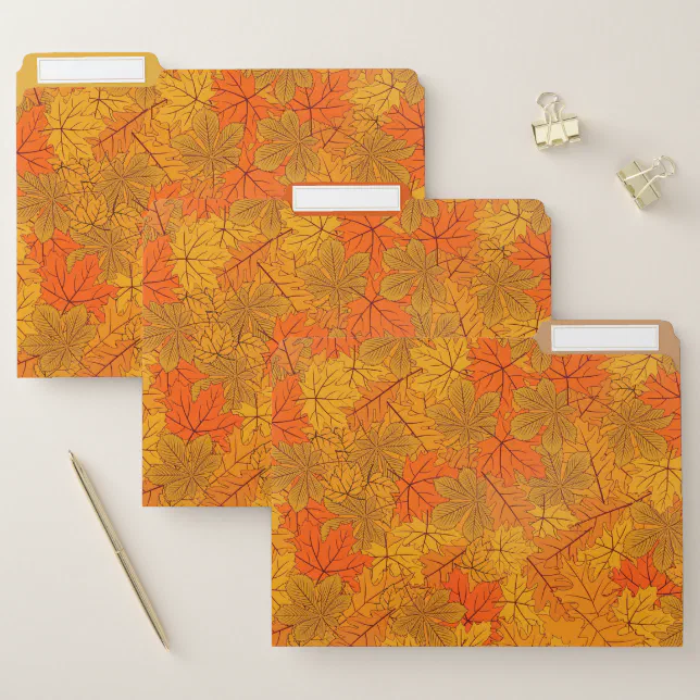 Autumn Leaves Design File Folders Set | Zazzle