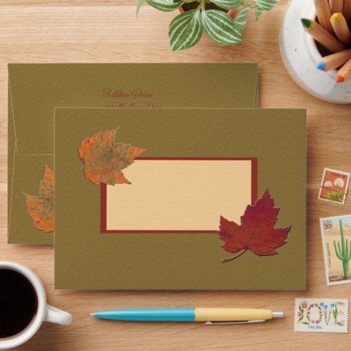 Autumn Leaves Envelope for 5"x7" Sizes | Zazzle