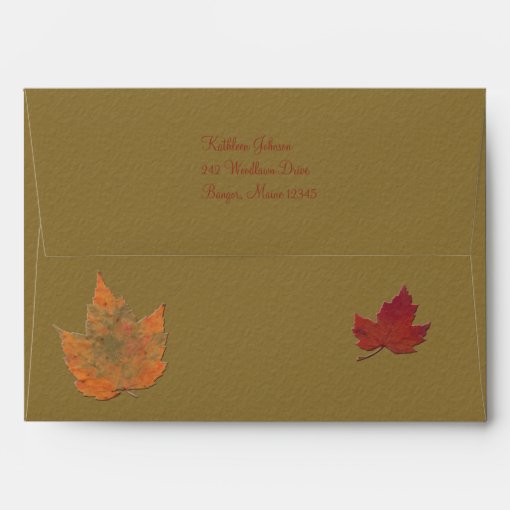 Autumn Leaves Envelope for 5"x7" Sizes | Zazzle