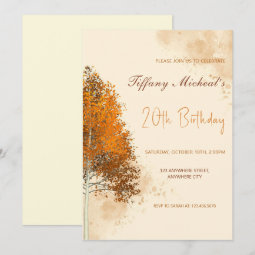 Autumn leaves Fall Birthday Party Invitation | Zazzle