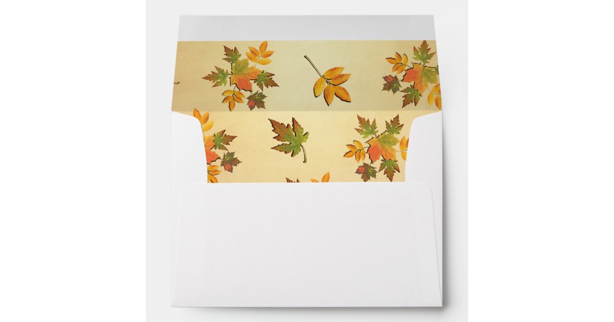 Autumn leaves fall color mailing envelopes | Zazzle