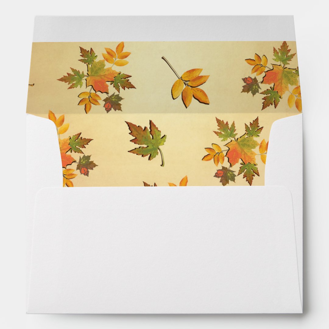 Autumn leaves fall color mailing envelopes | Zazzle