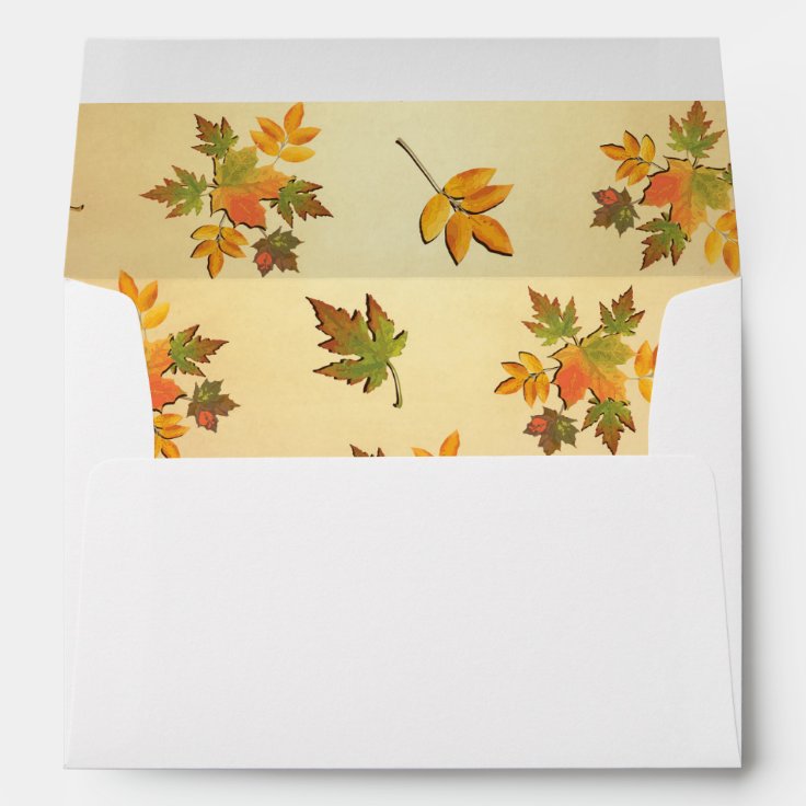 Autumn leaves fall color mailing envelopes | Zazzle