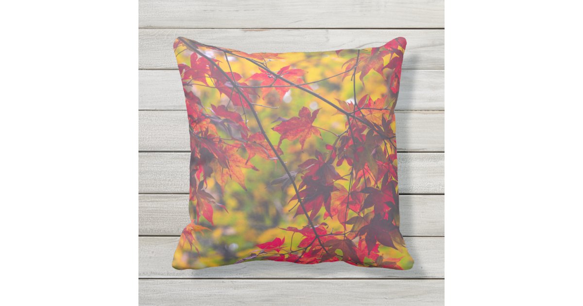 Autumn Leaves Fall Color Outdoor Pillow | Zazzle.com