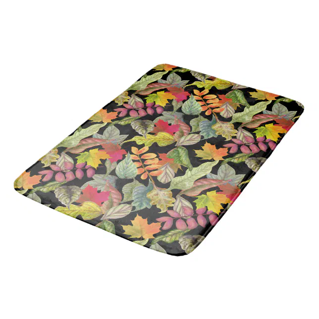Autumn Leaves | Fall Colors Bath Mat | Zazzle