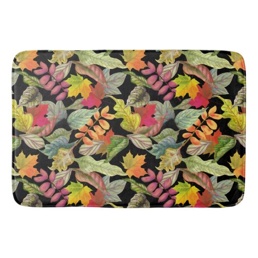 Autumn Leaves | Fall Colors Bath Mat | Zazzle