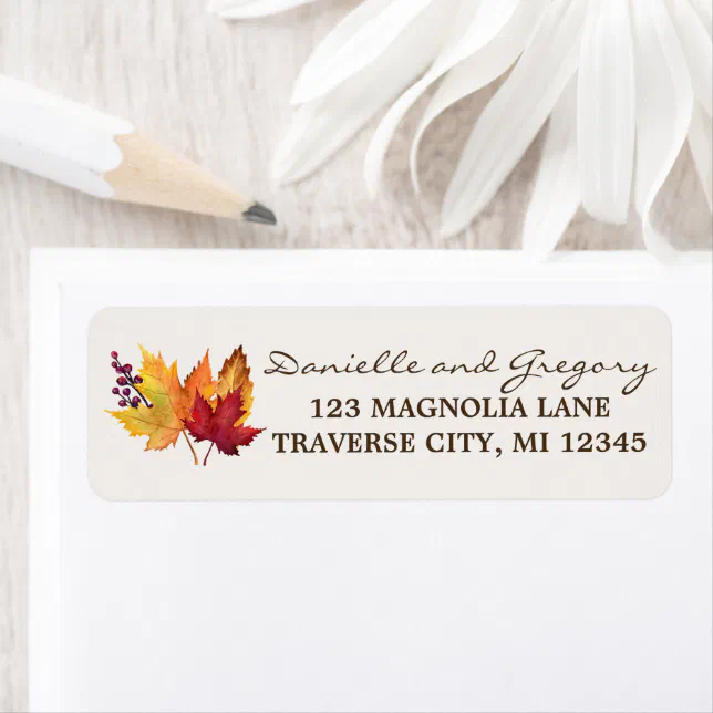 Autumn Leaves Fall Return Address Label | Zazzle