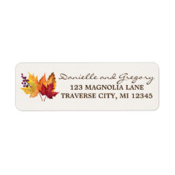 Autumn Leaves Fall Return Address Label | Zazzle