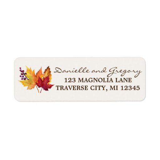Autumn Leaves Fall Return Address Label | Zazzle