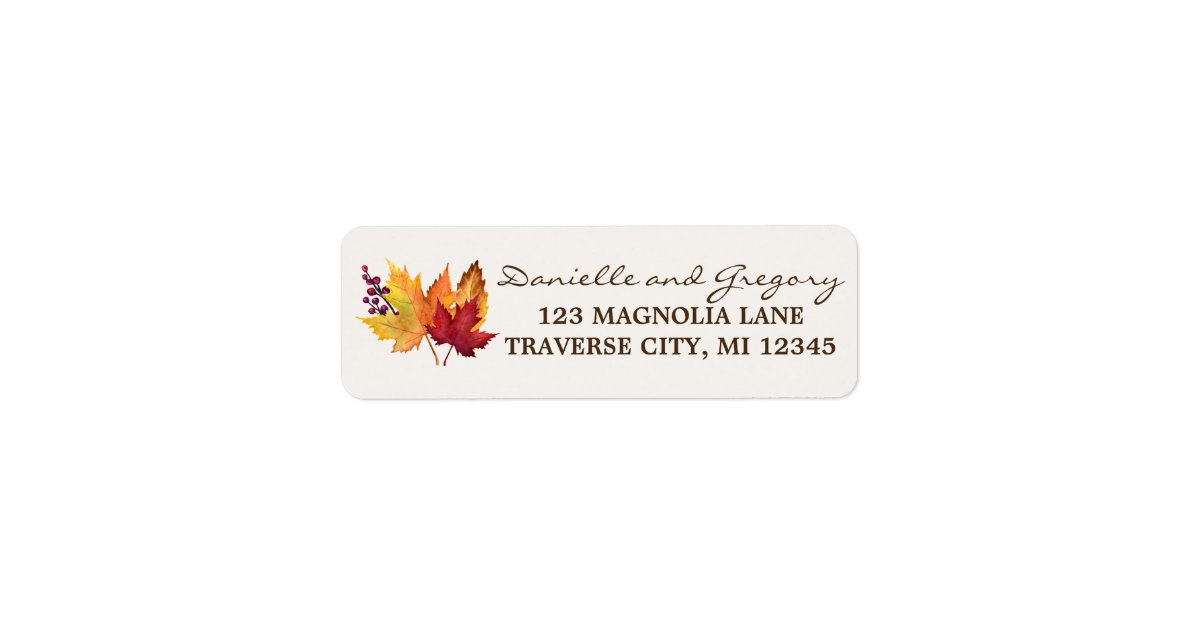 Autumn Leaves Fall Return Address Label | Zazzle