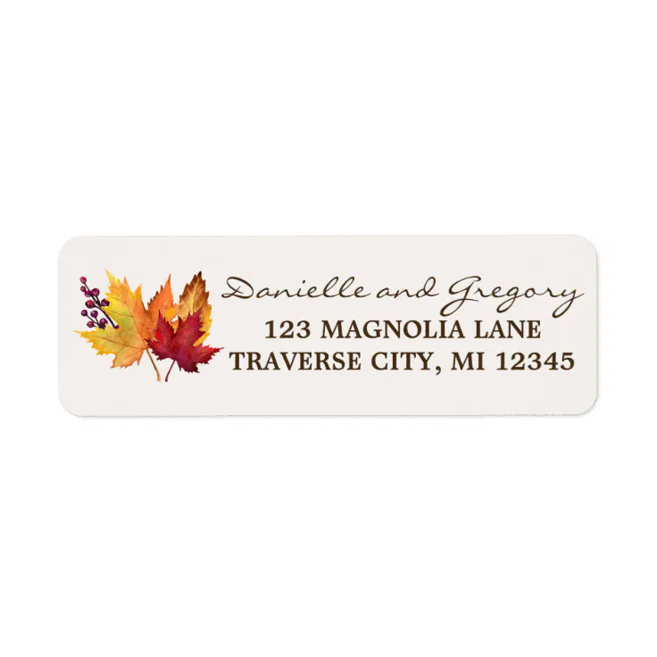 Autumn Leaves Fall Return Address Label | Zazzle