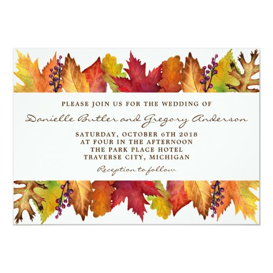 Autumn Leaves Fall Wedding Invitation | Zazzle.com