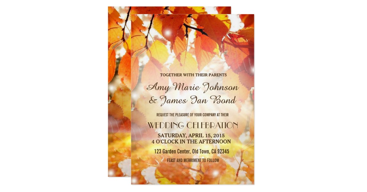Autumn Leaves Fall Wedding Invitations | Zazzle.com