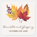 Autumn Leaves Fall Wedding Stickers | Zazzle