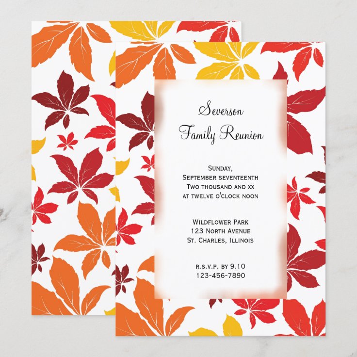 Autumn Leaves Family Reunion Invitation | Zazzle