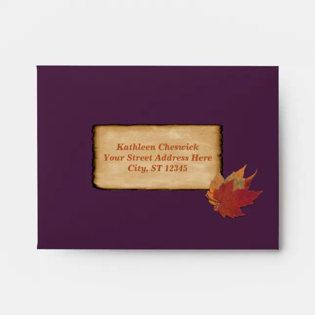 Autumn Leaves, FAUX Burlap A2 Envelope for RSVP | Zazzle