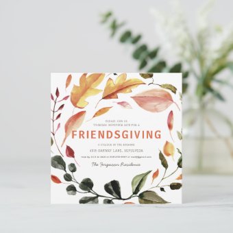 Autumn Leaves | Friendsgiving Thanksgiving Holiday Card | Zazzle