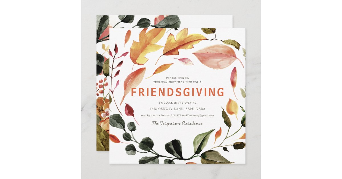 Autumn Leaves | Friendsgiving Thanksgiving Holiday Card | Zazzle