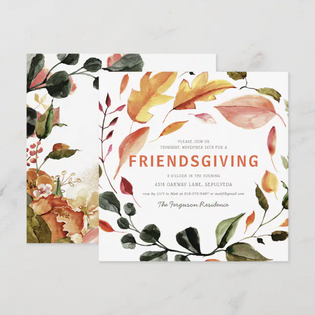 Autumn Leaves | Friendsgiving Thanksgiving Holiday Card | Zazzle