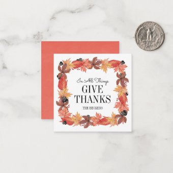 Autumn Leaves Give Thanks Thanksgiving Note Card | Zazzle