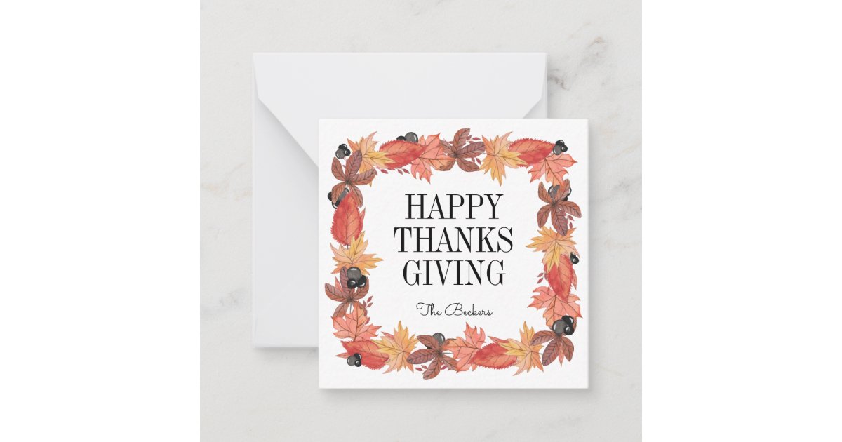 Autumn Leaves Happy Thanksgiving Note Card | Zazzle