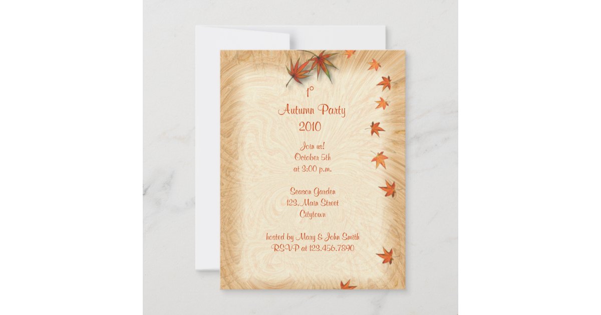 Autumn Leaves Invitation | Zazzle