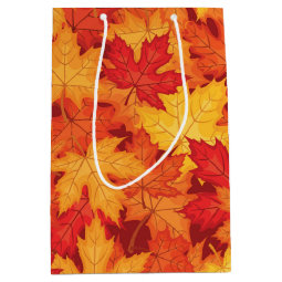 Autumn leaves medium gift bag | Zazzle