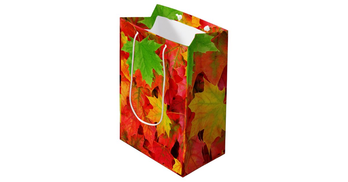 Autumn Leaves Medium Gift Bag | Zazzle