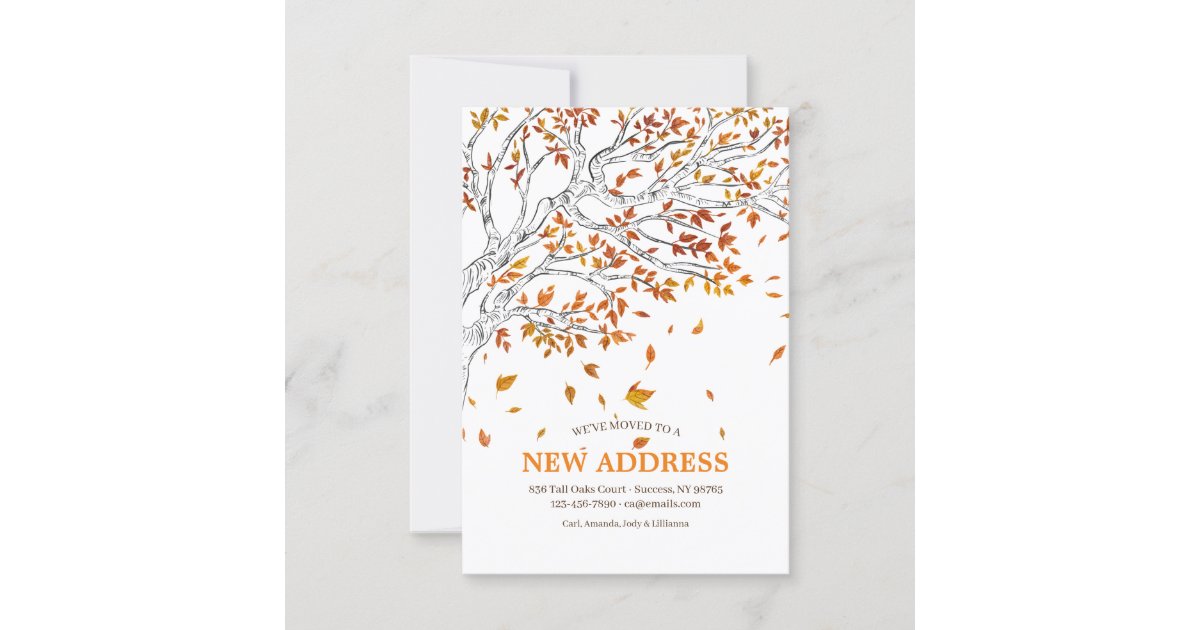 Autumn Leaves Moving Announcement | Zazzle