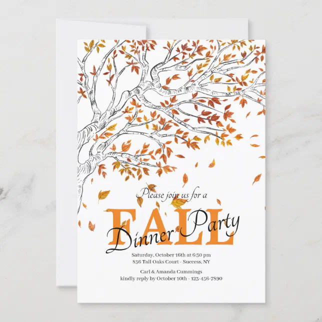Autumn Leaves Party Invitation | Zazzle