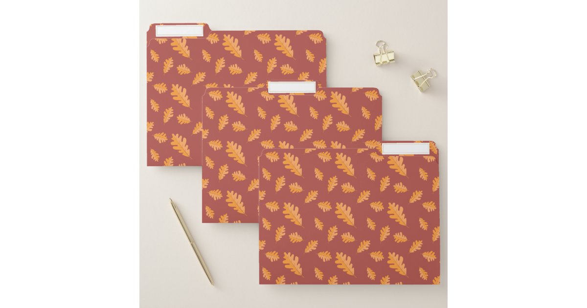 Autumn Leaves Pattern File Folder | Zazzle