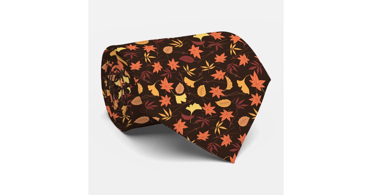 Autumn Leaves Pattern Neck Tie | Zazzle