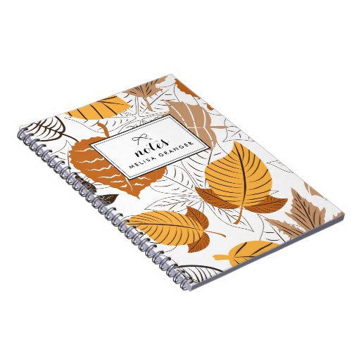 Autumn Leaves Pattern Personalized Notebook | Zazzle