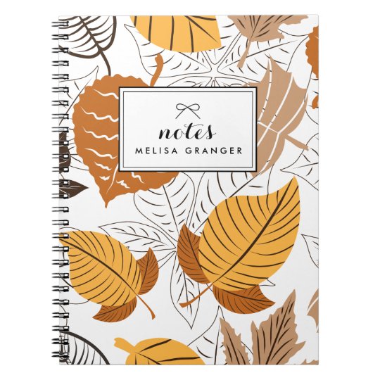 Autumn Leaves Pattern Personalized Notebook | Zazzle.com