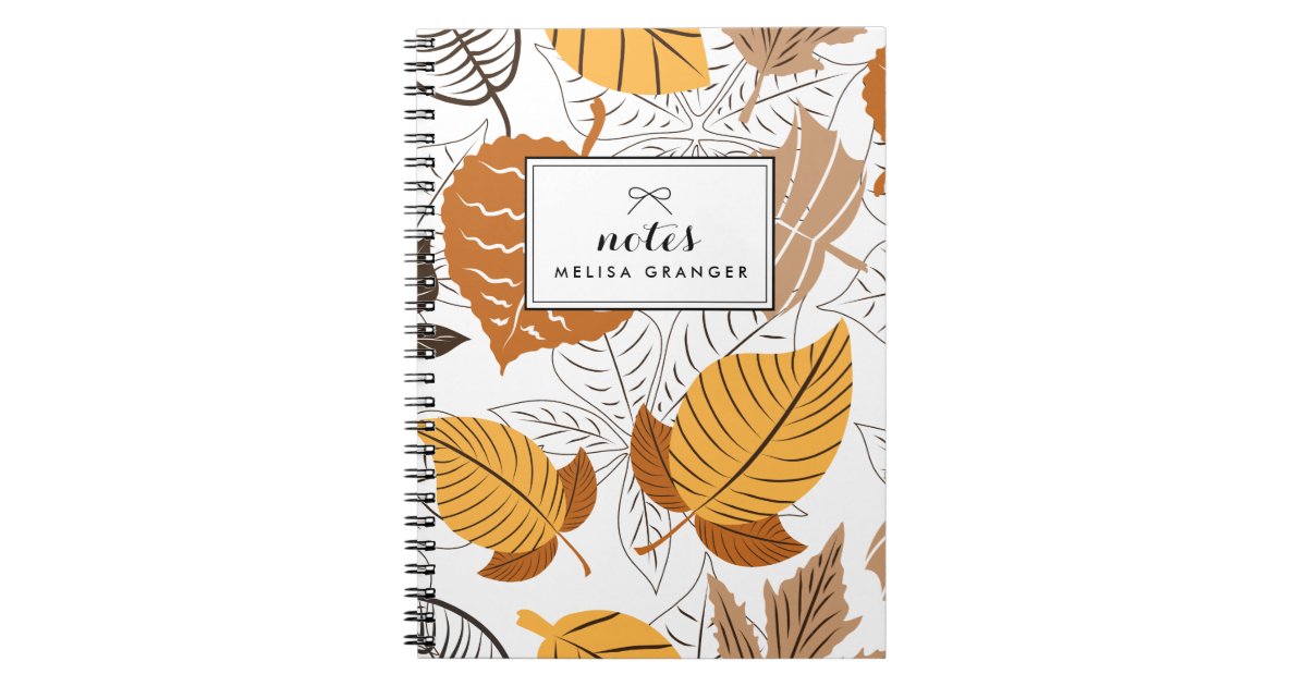 Autumn Leaves Pattern Personalized Notebook | Zazzle