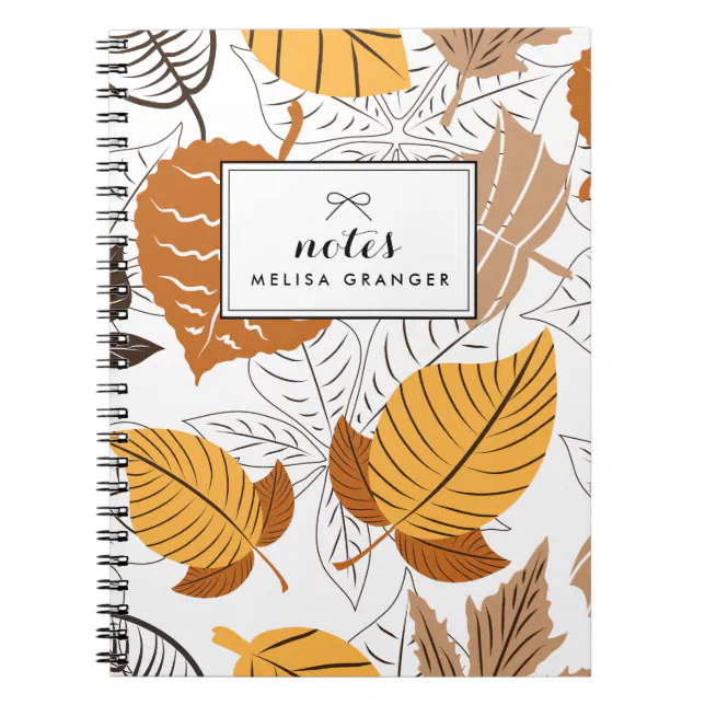 Autumn Leaves Pattern Personalized Notebook | Zazzle