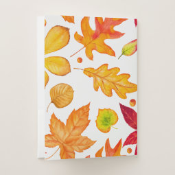 Autumn Leaves Pattern Pocket Folder | Zazzle