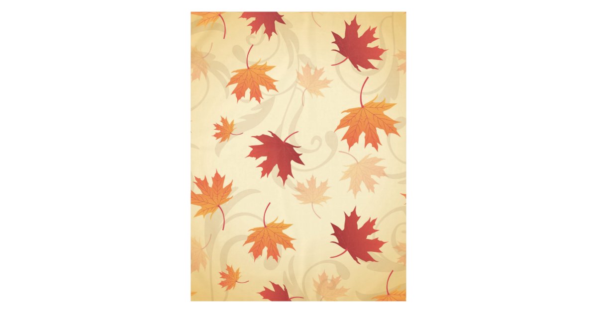 Autumn Leaves Pattern Tablecloth | Zazzle