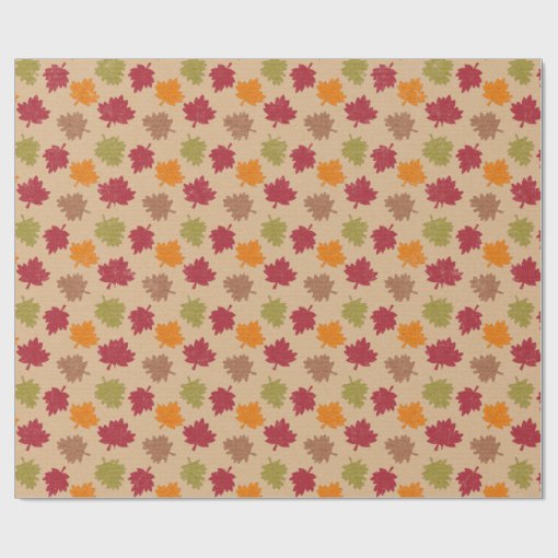 Autumn Leaves Pattern Wrapping Paper | Zazzle