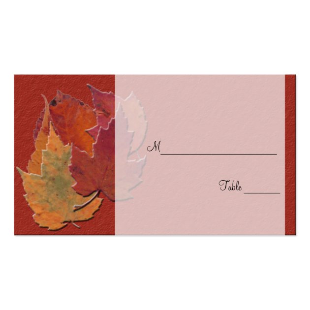 Autumn Leaves Placecards Business Card Templates